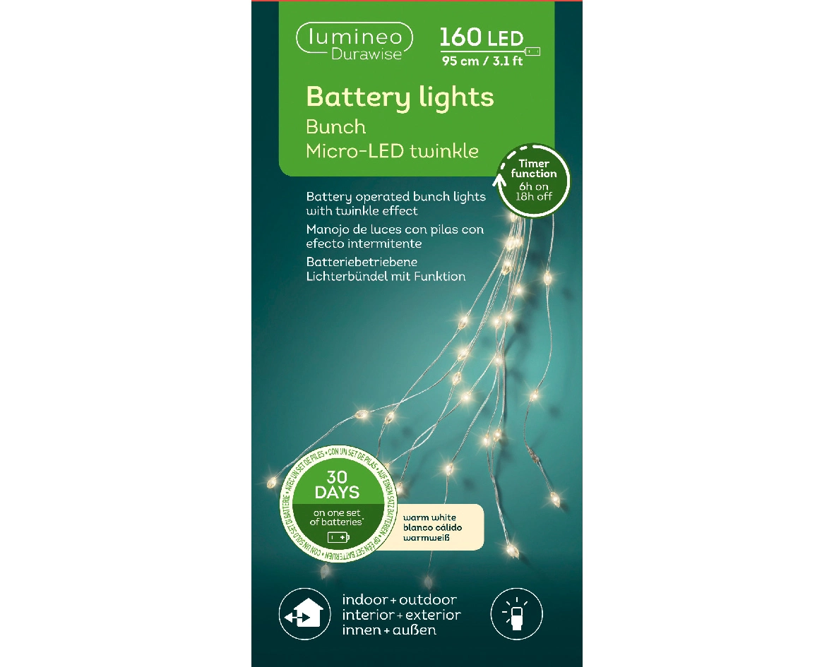Micro LED Durawise Batt Bunch 160L Warm White - Fernhill Garden Centre
